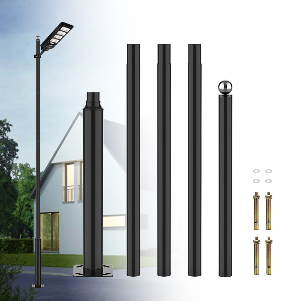 Solar Street Light Pole 13.3ft 16.4 ft 20ft Tall, Street Lamp Posts for Outdoor Lights,Solar ...