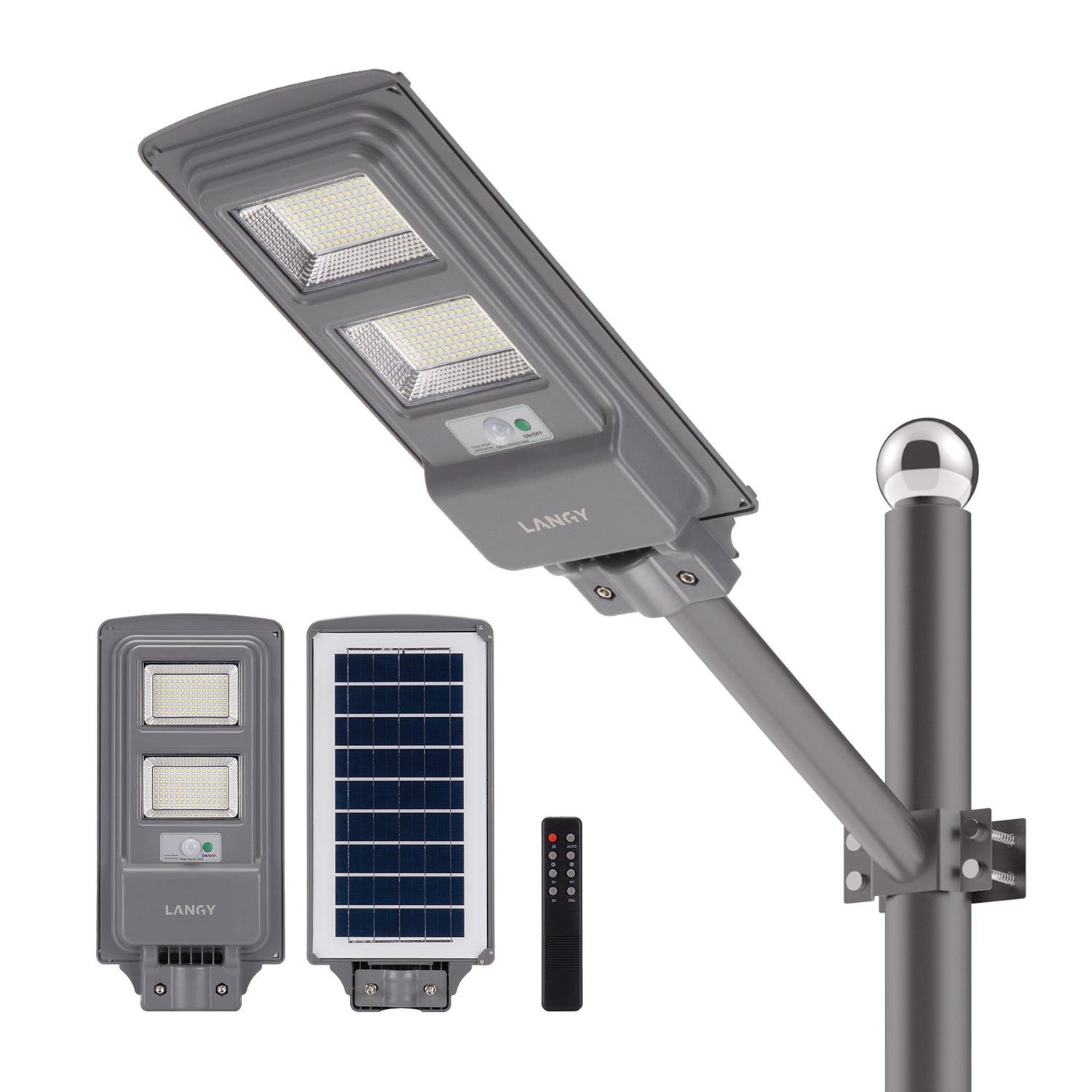 LANGY All in one solar street light -premium series, Dusk to Dawn Solar ...