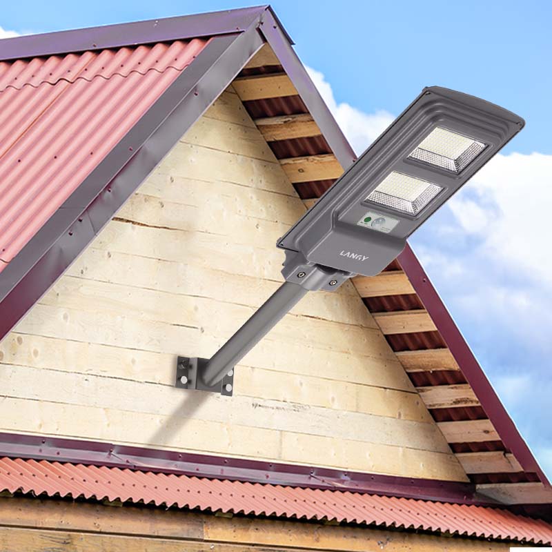 LANGY All in one solar street light -premium series, Dusk to Dawn Solar ...