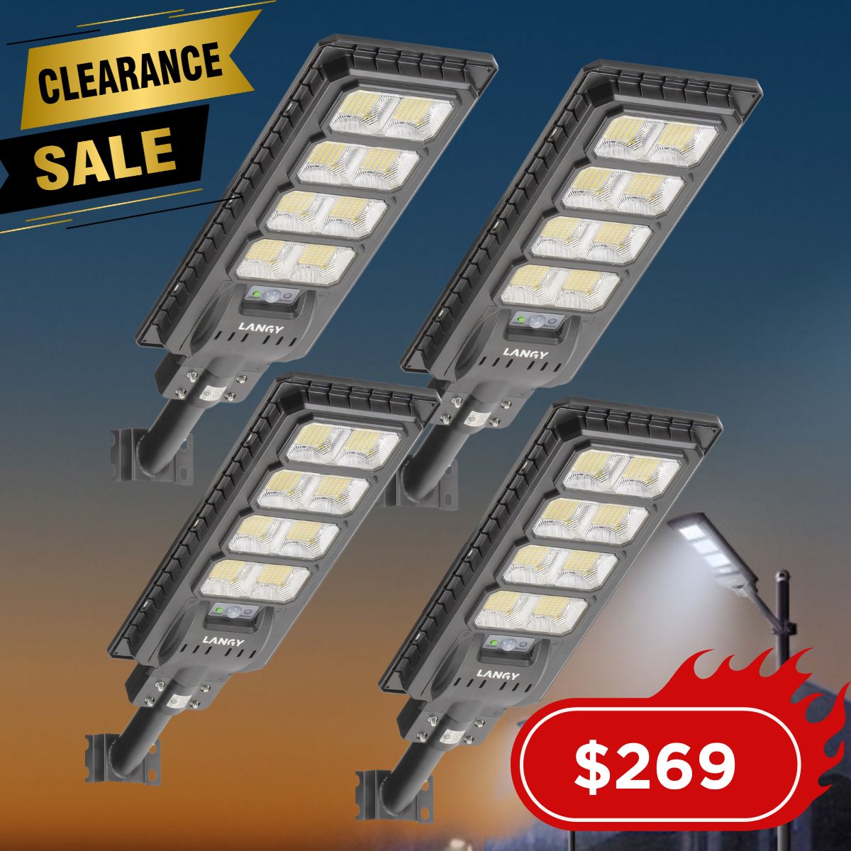 200W Solar Street Lights 20,000 Lumens- V2 Premium – Langy Solar Lights