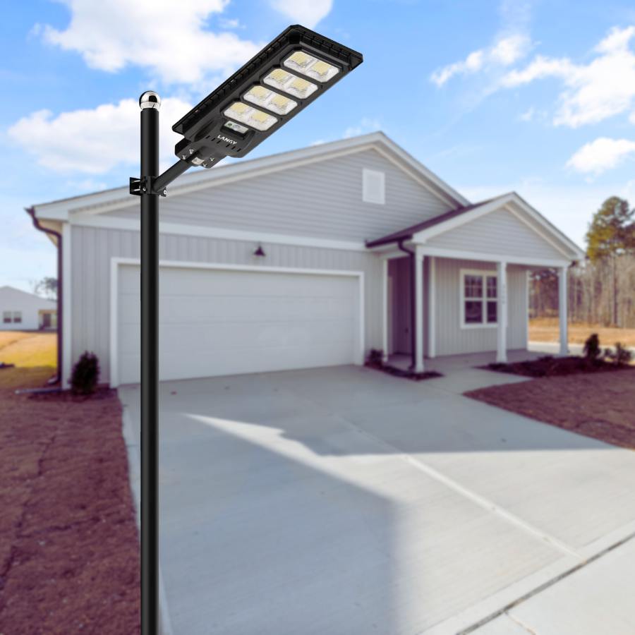 200W Solar Street Light with 16ft 20ft pole, Street Lamp Posts for ...