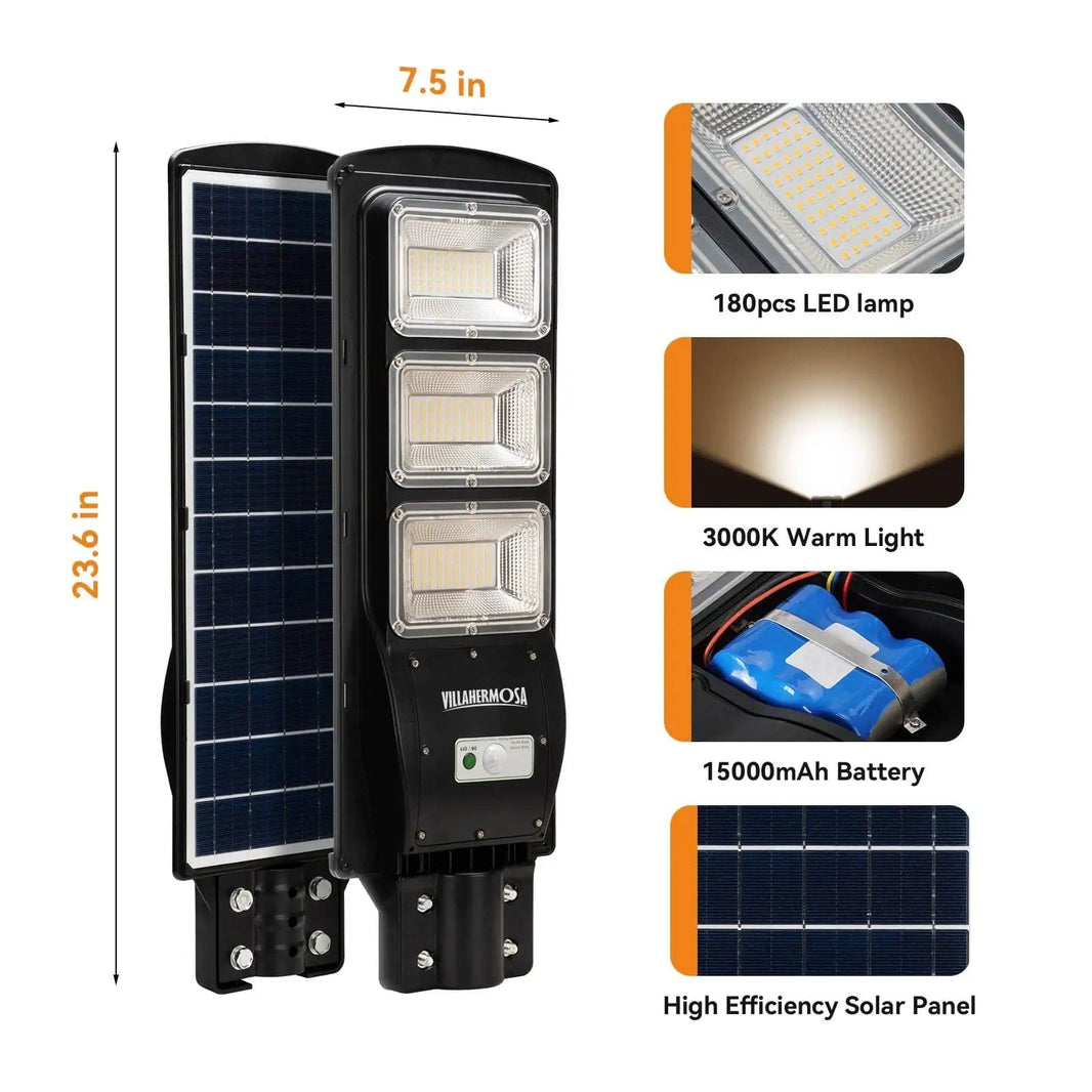 LANGY Solar outdoor lighting 120W Remote Control Solar Street Light ...
